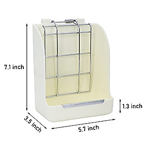 Wontee Rabbit Hay Feeder Guinea Pig Hay Rack Manger Bunny Hay Holder Plastic Food Bowl (2 PCS-White)