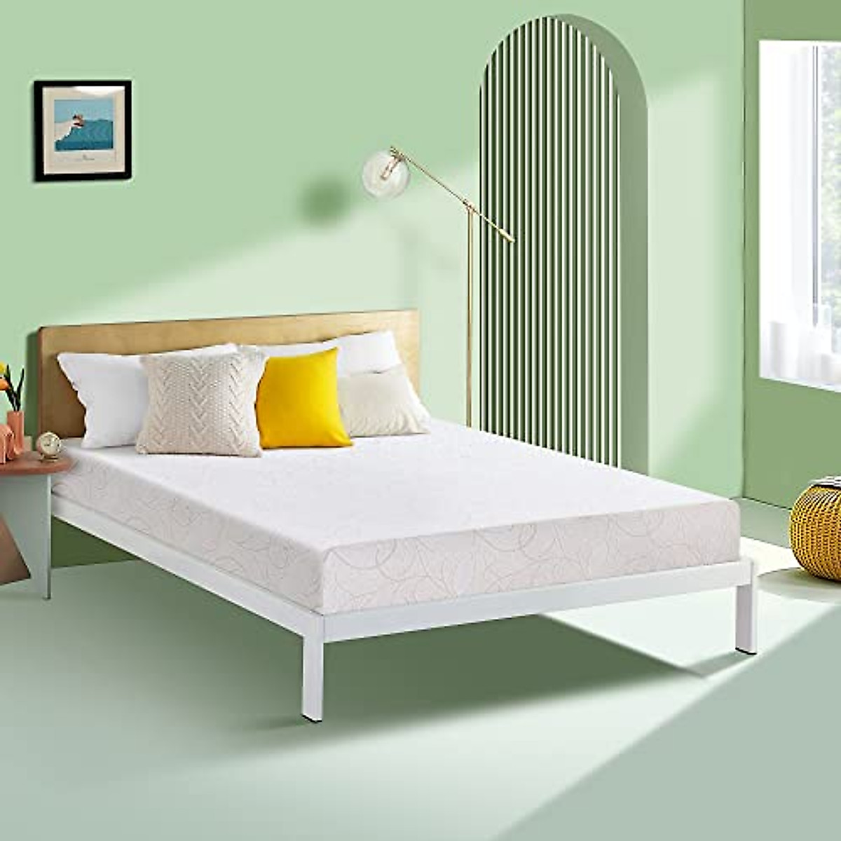 Olee Sleep 7 Inch I-Gel Deluxe Comfort Memory Foam Mattress,Queen,Beige,White, CertiPUR-US, Multi-layered foam, Supporting Body Weight,Comfort and Relieve pressure