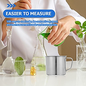Mipcase Stainless Steel Beaker, 500ML Laboratory Beakers Lab Graduated Beaker with Handle Heat Tolerance Chemistry Lab Cups for Liquids Solids
