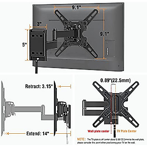 ELIVED Lockable RV TV Mount for Most 13-43 Inch TVs, RV TV Wall Mount Swivel and Tilt for Camper Trailer Motorhome, Detachable TV Bracket with Double Wall Plates, Max VESA 200x200mm, up to 22LBS
