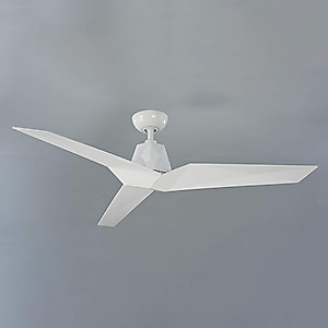 Vortex Smart Indoor and Outdoor 3-Blade Ceiling Fan 60in Gloss Black with Remote Control works with Alexa, Google Assistant, Samsung Things, and iOS or Android App