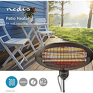 BOZOYYGH Patio Heater - Outdoor Electric Heater with Tip Over,Overheat Protection - 3 Adjustable Power Level from 500-1500W - Super Quiet Patio Heater for Patio,Courtyard,Garage Use