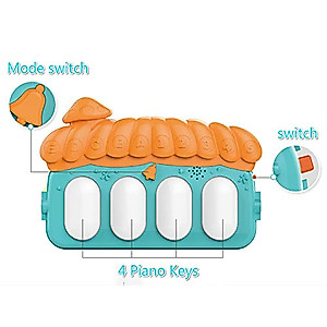 Deerbb Baby Play Mat for Infant with Music and Mirror, Newborn Piano Activity Center Toys Gym Floor Playmat for Boys Girls 3 6 Months