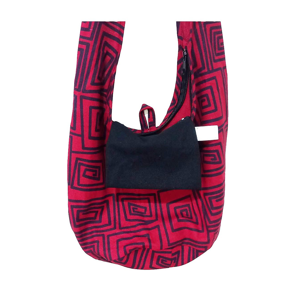 Lovely Creations's Hippie Boho New Elephant Crossbody Bohemian Gypsy Sling Shoulder Bag"Small" Size (Square Red)