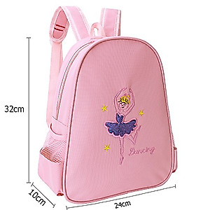 BAOHULU Toddler Backpack Ballet Dance Bag 9 Colors for Girls 2-8Y CL003_Pink