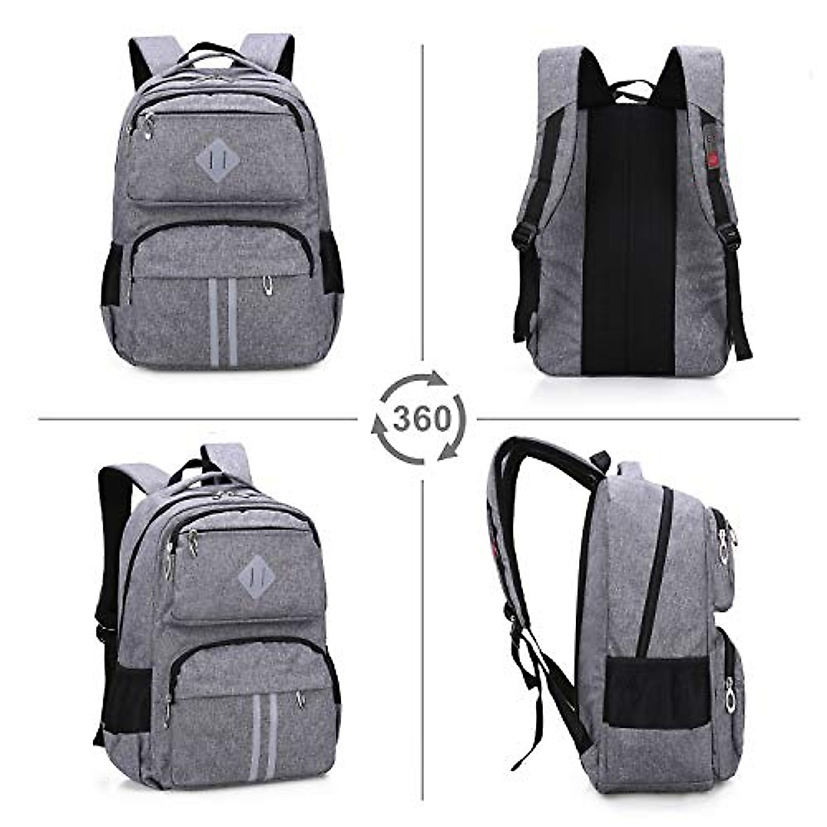 HOPYOCK-Kids Backpacks for Boys and Girls,Multi-Pocket Elementary and Middle School Backpack with Reflective Design,School Bags Fit for 6-16 Years Old