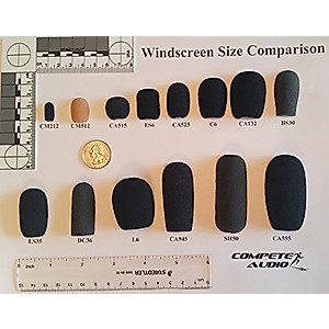 Compete Audio CA555 large microphone windscreens (Foam Microphone Covers) (2-pack) for use with mini-shotgun mics, larger headsets and desktop microphones