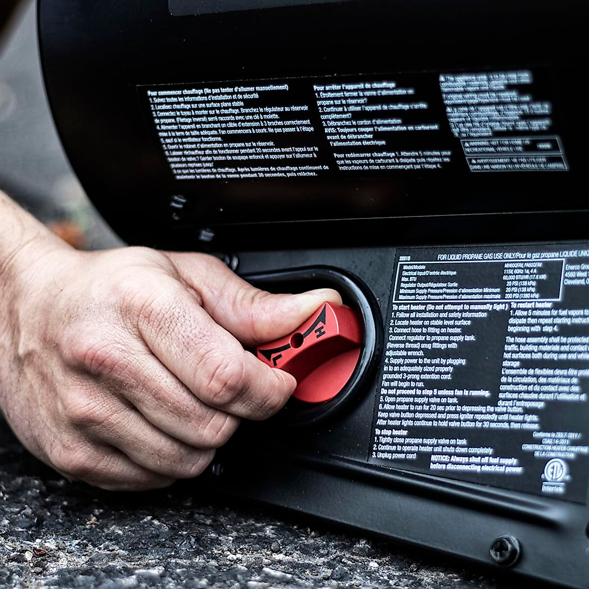 Mr. Heater MH60QFAV 60,000 BTU Portable Propane Forced Air Heater, 19.75 x 11.50 inches, black