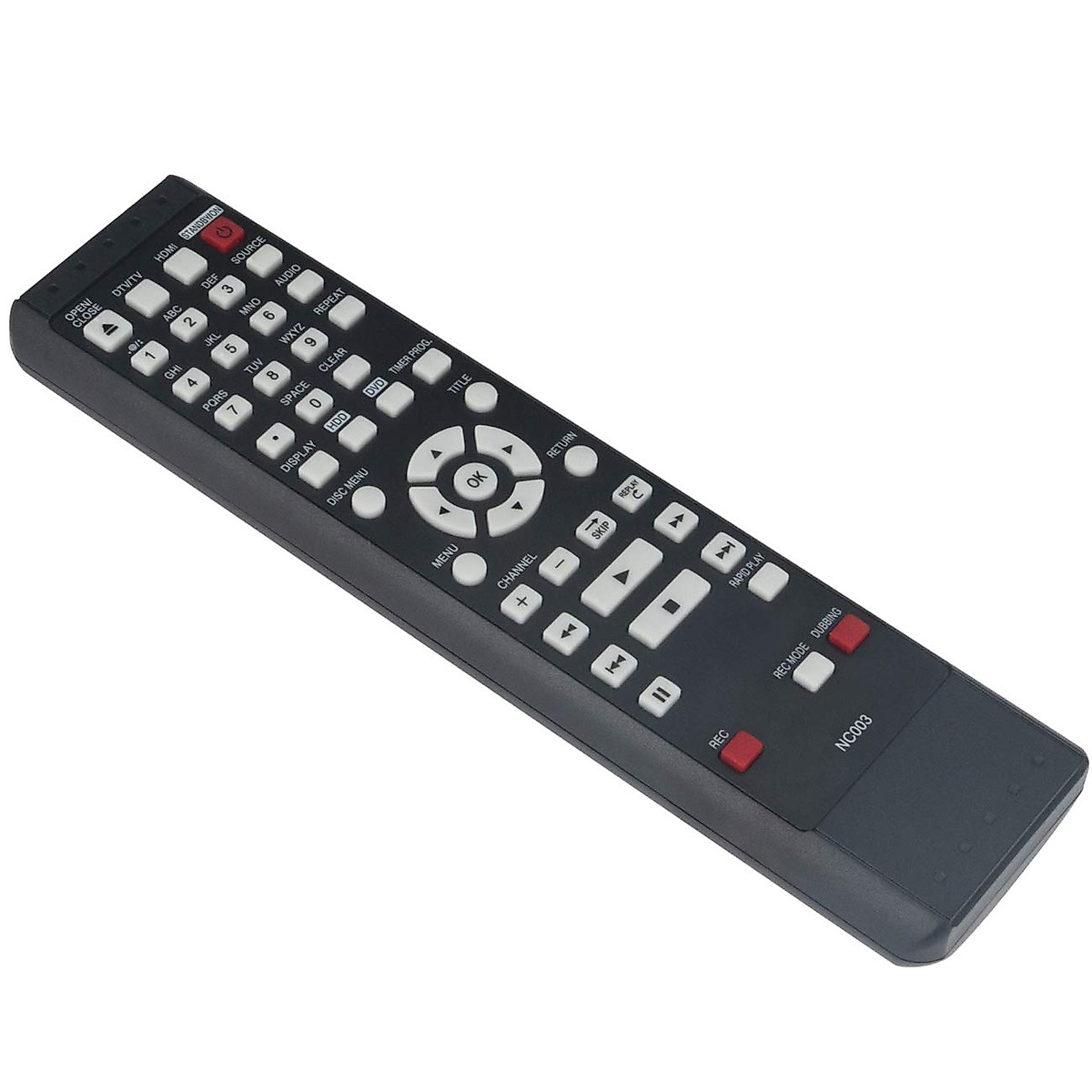 NC003UD NC003 Replacement Remote Control fit for Magnavox HDD DVD Recorder MDR535H/F7 MDR557H MDR515H MDR515H/F7 MDR557H/F7 MDR533H MDR537H/F7 MDR533H/F7 MDR535H MDR537H