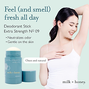 milk + honey Extra Strength Deodorant No. 09, Aluminum Free Deodorant for Women and Men, Natural Deodorant Gentle on the Skin, Lavender and Tea Tree scent