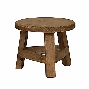 RUSTIX Mini Wooden Stool Rustic Decorative Tiny Stool Ideal Accent Stool for Small trinkets, Plants and Decor - 7" W x 5.75" H