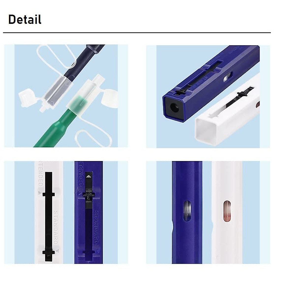 Enajucy 2pcs Fiber Optic Cleaner - for 1.25mmLC/MU 2.5mm SC/F C/STE2000 Glass Fiber Cleaning Pen - for Fiber Optic Connectors Cleaning