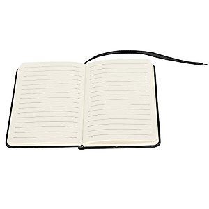 Qinlorgo Notepad, Artificial PU Leather Eye Protection Notebook with Ribbon Bookmarks for Gratitude Diary for Diary for Writing for Office Notes(black)