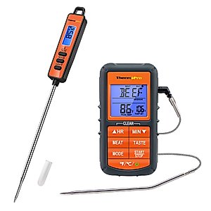 ThermoPro TP01A Digital Meat Thermometer for Cooking + ThermoPro TP06B Digital Grill Meat Thermometer with Probe