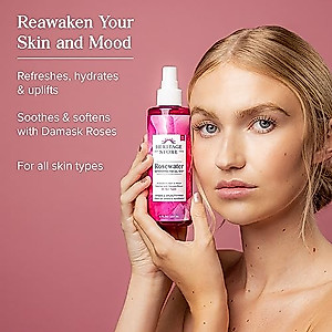 HERITAGE STORE Rosewater Spray | Hydrating Mist for Skin & Hair | No Dyes or Alcohol | Vegan | 8 oz | 60 Day Money Back Guarantee