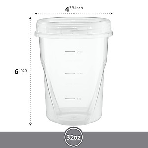 Elegant Disposables (32 Ounce 10 Pack) Clear Twist cap Containers With Screw on Lids Twist Top Food Storage Freezer Containers
