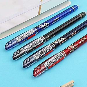 angwang 0.38mm Erasable Gel Pen with Blue Red Black Refills School Office Stationery Ink-Blue Colour