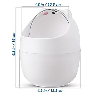 SENTOP Cute Desktop Trash Can, Kawaii Mini Trash Bin with Shake Lid, Garbage Storage Bucket for Desk Car Office Kitchen (Blue)