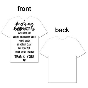 50 T-Shirt Washing Instructions Cards - Care instruction