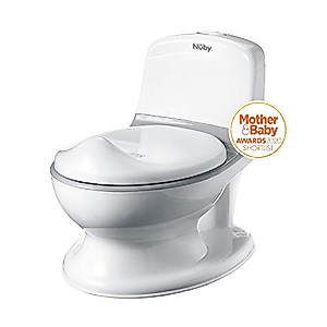 Nuby Potty, My Real Mini Size Toilet with Lid and Flush Sound, Potty Training Toilet for Toddlers