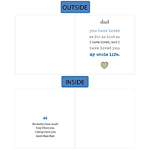 Misaria Special Father's Day Card,Birthday Card for Father from Daughter Son,Sentimental Card for Dad,Thank You Dad,Love You My Whole Life,MS-FQK1-1