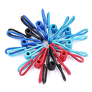 Swpeet 50 Pieces Multi-Purpose Metal Wire Clip Windproof Clothespin Metal Clips Holders for Office Clothes Baby Diaper Metal Peg Clips Pins Hanging Clips Hooks - Multi-Colors