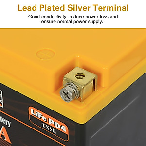 Weize Lithium YTX5L-BS Battery, Group 5, 150CCA Lithium LiFePO4 YTX4L-BS Motorcycle Battery, 12V 2.5Ah ATV, UTV, Jet Ski, 4 Wheeler, Quad, Riding Lawn Mower, Tractor, Scooter and Polaris Battery