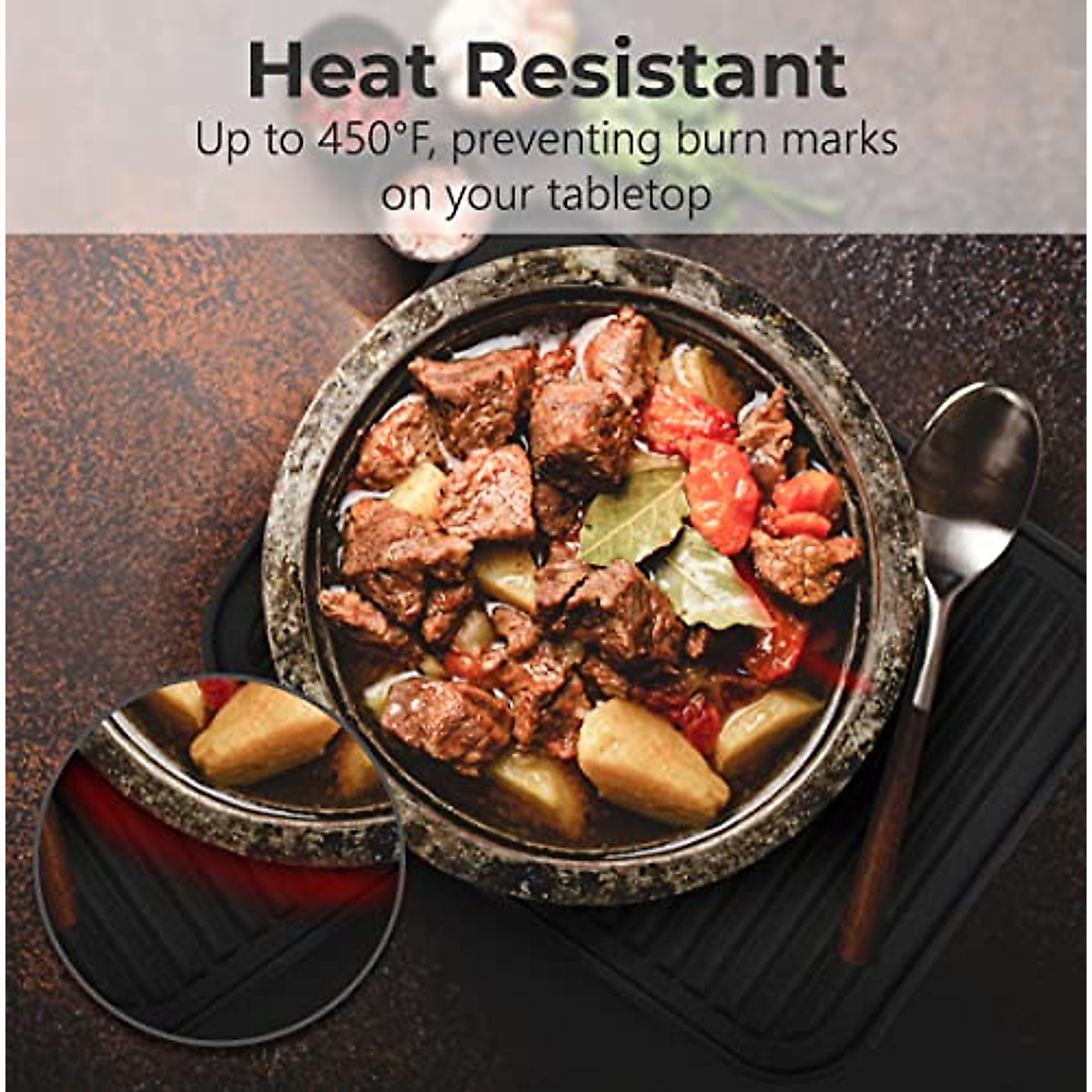 Silicone Trivets for Hot Pots and Pans (4 Pack) - Multipurpose Silicone Trivets for Hot Dishes and Hot Pot Holders (9 x 12 inch) - Silicone Heat Resistant Mats for Kitchen by Linda's Essentials