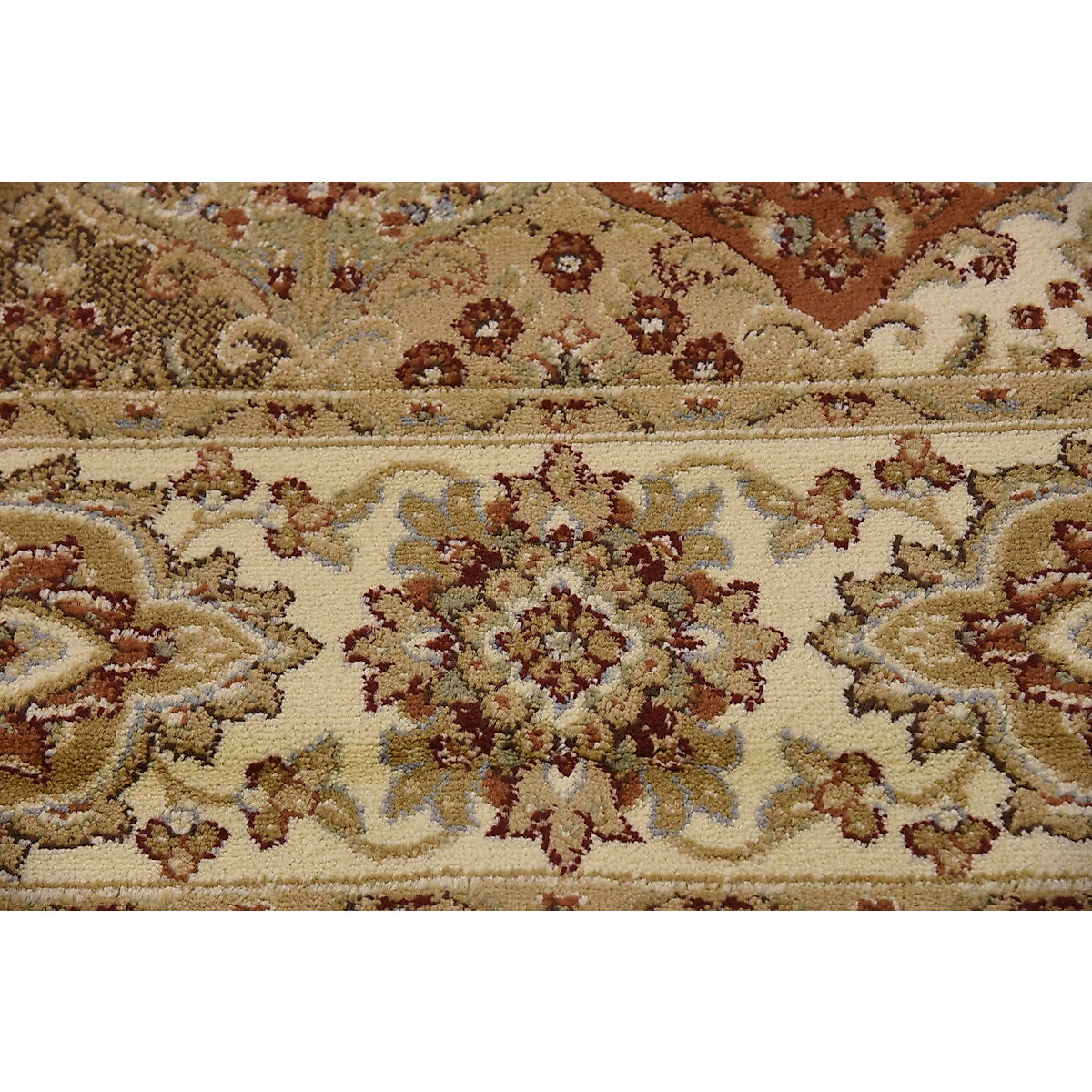 Unique Loom Voyage Collection Traditional Oriental Classic Intricate Medallion Design Area Rug, Rectangular 5' 3" x 8' 0", Ivory/Brown