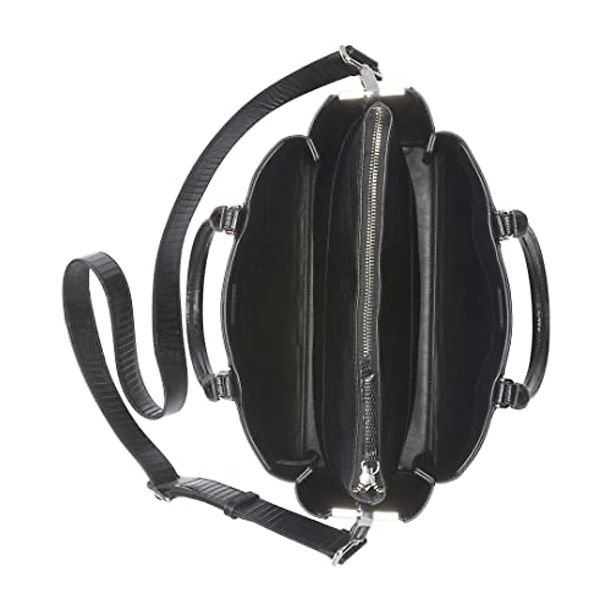 Calvin Klein Rita 2 in 1 Organizaional Satchel, Black/Silver