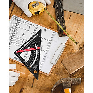 Metal Carpentry Triangle Ruler Square Aluminium Alloy Carpenter Layout Adjustable Combination Rafter Square 7 inch framing Woodworking Square Tool