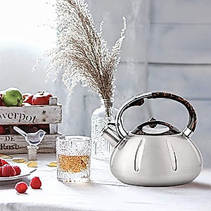 Stovetop Tea Kettle Whistling Teapot Tea Kettle 3L Stainless Steel Whistling Tea Kettle Teapot Make Tea Boil Water Blew Coffee for Induction Cooker Gas Stove Stove Top Kettle Tea Pot teapot