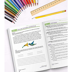 Spectrum Grade 7 Language Arts Workbooks, Ages 12 to 13, Language Arts Grade 7, Vocabulary, Sentence Types, Parts of Speech, Writing Practice, and Grammar Workbook - 160 Pages