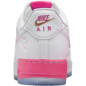 Nike Men's Air Force 1 07 PRM White/Lotus Pink-Yellow Gold (FD0778 100) - 10.5