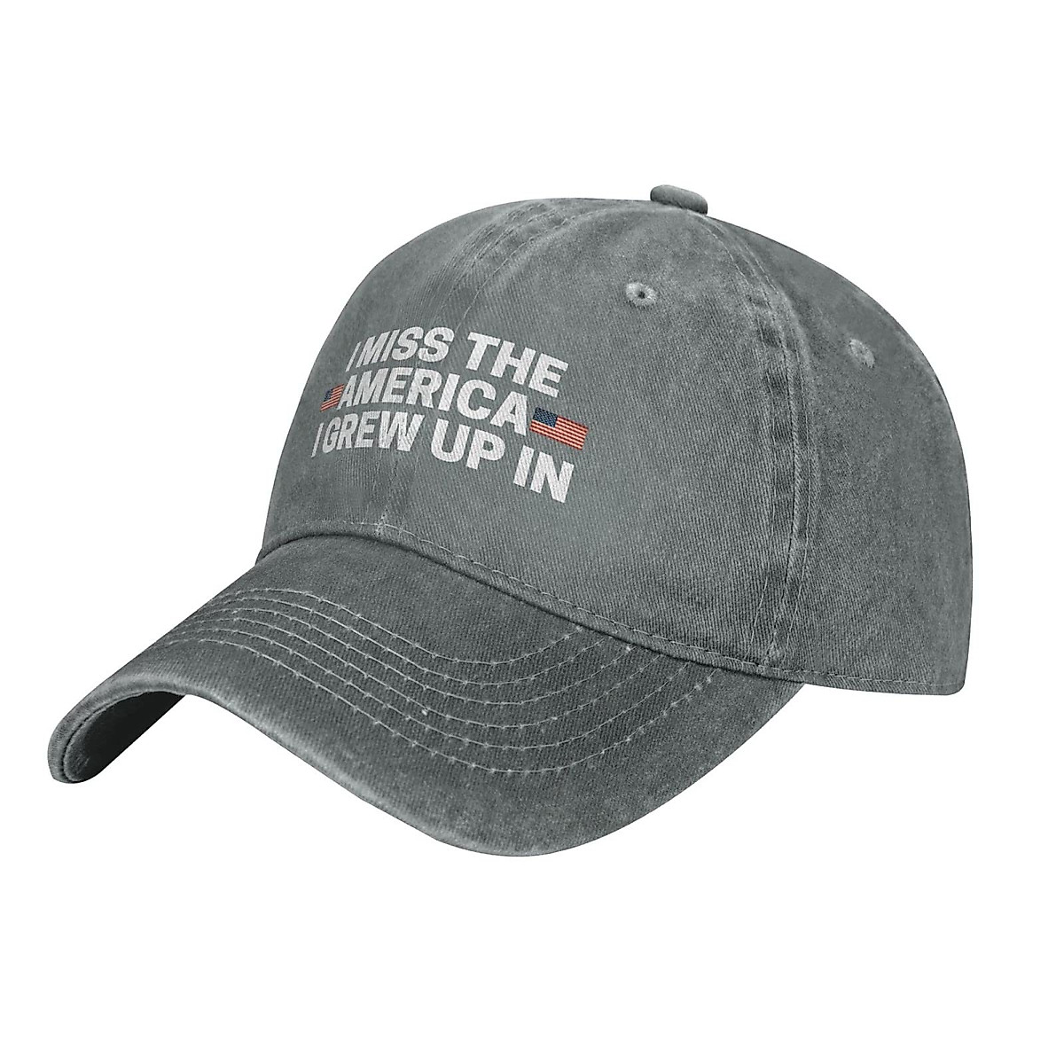 I Miss The America I Grew Up in Hat Men Baseball Hat Graphic Cap Gray