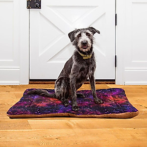 Coikll Galaxy Pet Bed Pad Soft Dog Bed Mat with Anti-Slip Bottom, Machine Washable Crate Pad Mattress for Dog Sleeping- 24 * 18inches