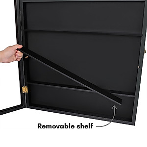 Americanflat 24x31 Baseball Card Display Case Lockable - Holds Up to 35 Collectible Cards - All-Star Collection - Wall Mount Trading Card Display Frame with Polished Plexiglass - Black Finish