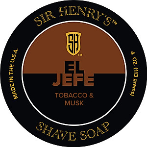 Sir Henry's El Jefe Shave Soap & Aftershave Combo. Tobacco & Musk. Smooth & Sooth