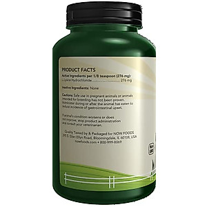 NOW Pet Health, L-Lysine Supplement, Powder, Formulated for Cats, NASC Certified, 8-Ounce