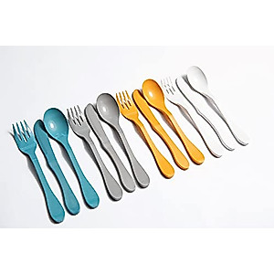 KNORK Eco 12 Piece (Fork, Knife, Spoon) Biodegradable Bamboo Reusable Flatware Set