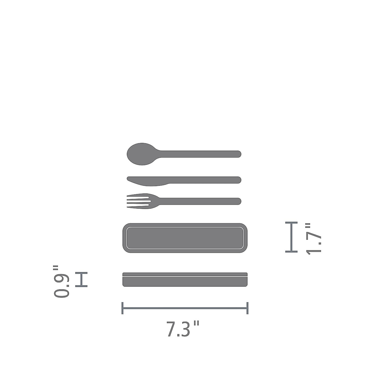 Brabantia Make & Take Cutlery Set with Case (Set of 3) Travel Knife, Spoon, & Fork, Hygienic Compact Design, Stainless Steel, Dishwasher Safe
