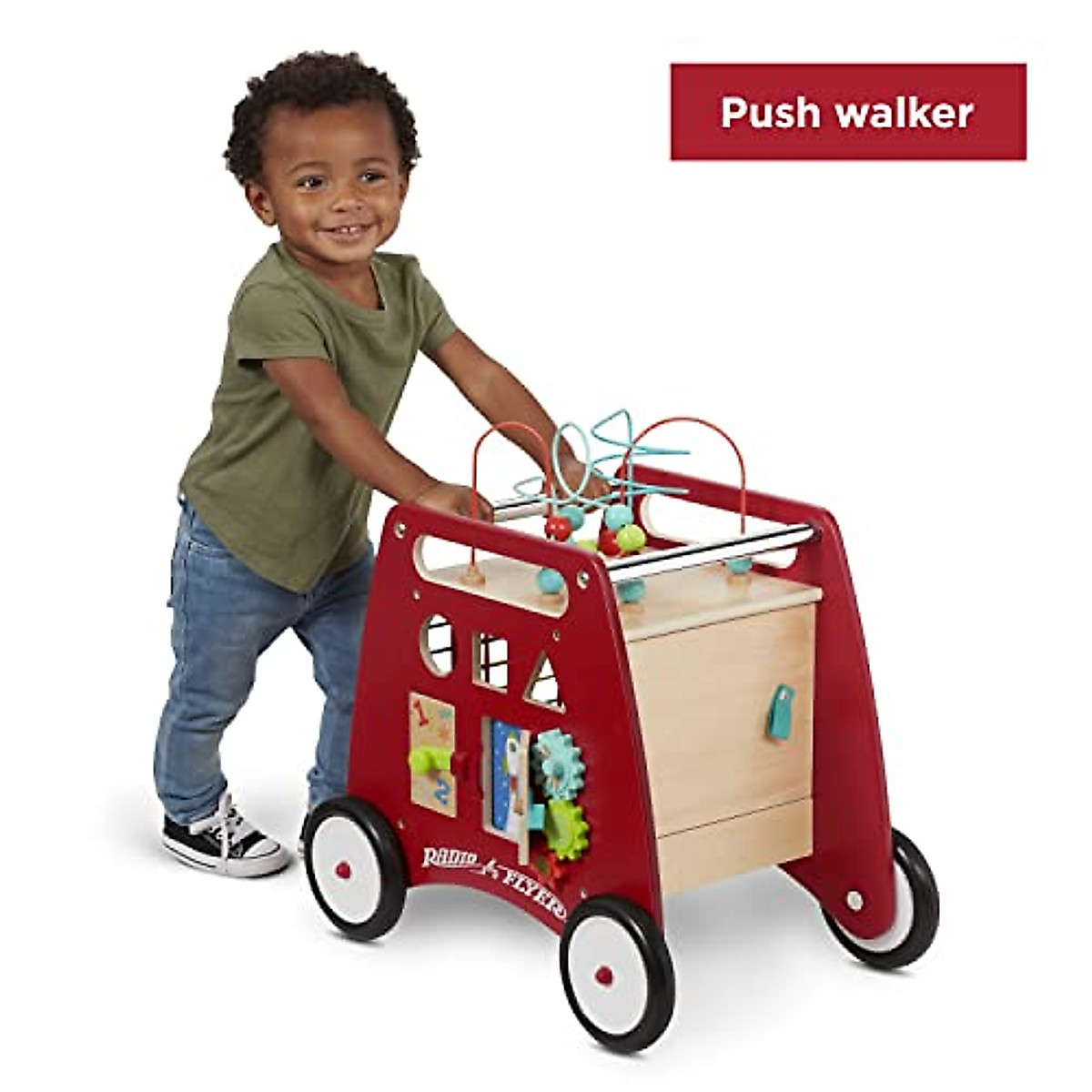 Radio Flyer Deluxe Push & Play Cube Walker, Walker Toy for Ages 1-3