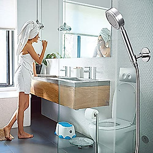 simpletome Shower Head Holder Adhesive Adjustable Bracket Wall Mount SUS304 Stainless Steel