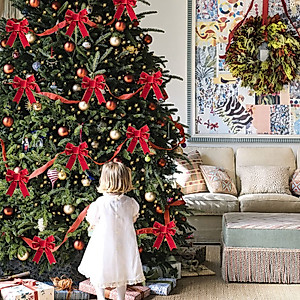 1.5Inch X 10 Yards Christmas Velvet Ribbon,1.5" Wide Wired Ribbon for Christmas Crafts Decoration, Wrapping (Red, 1.5"-10 Yard)