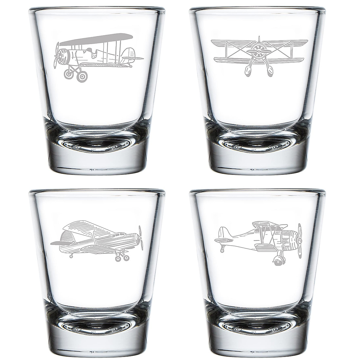 MIP Set of 4 Shot Glasses 1.75oz Shot Glass Aviation Airplane