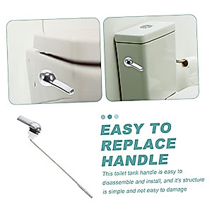 STOBAZA Toilet Tank 2 pcs Accessory Handle Water Switch Lever for Tank Toilets Part Accessories Most Replacement Universal Aluminum Flush Bathroom Hotel Re Metal Household Side Retro Home