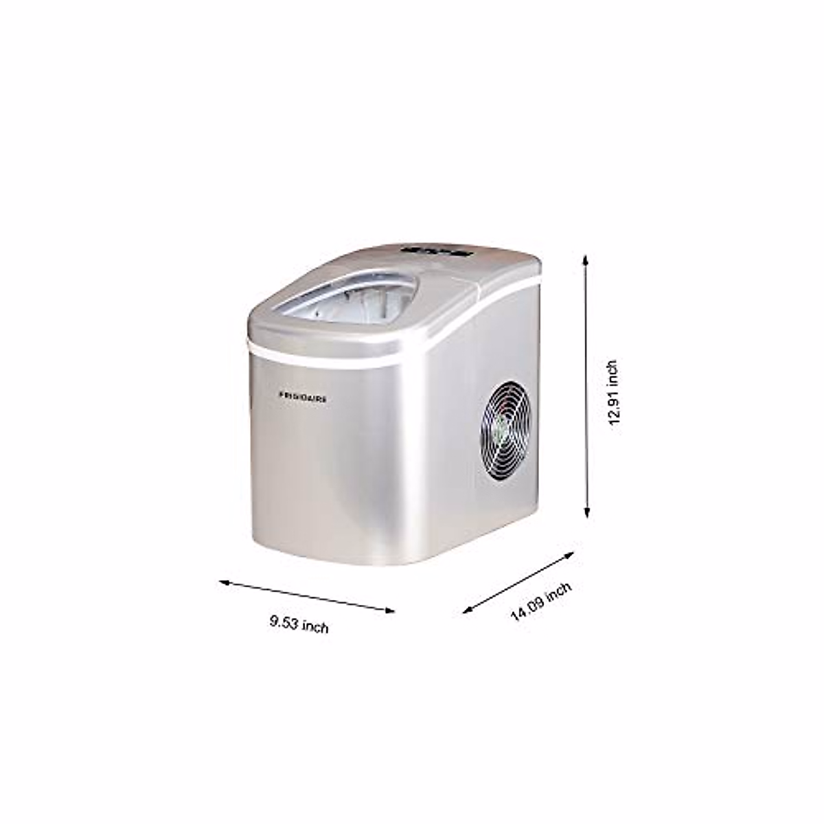 Frigidaire EFIC108-SILVER Counter top Portable, 26 lb per Day Ice Maker Machine, Silver