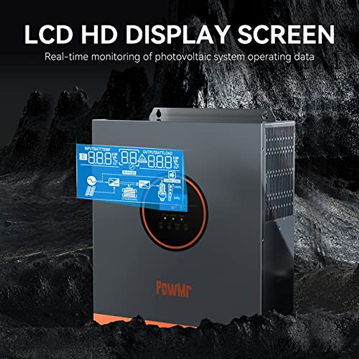 PowMr 5000W Solar Inverter 48V DC to 110V AC, 5KW Pure Sine Wave Hybrid Inverter Charger Built ...