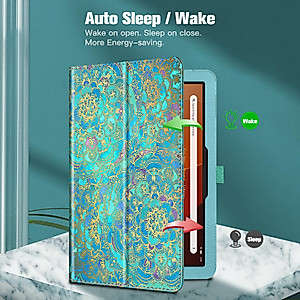 Fintie Case for All-New Amazon Fire HD 10 and 10 Plus Tablet (13th/11th Generation, 2023/2021 Release) - [Flex Stand] Premium Vegan Leather Multi-Angle Folio Cover, Shades of Blue