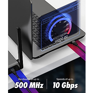 Ultra Clarity Cables Cat 6 Ethernet Cable 100 ft, Outdoor&Indoor 10Gbps Ethernet Cable, High Speed Cat6 Cable RJ45 LAN Internet Cable for Computer, Router, Modem, PS4/5, Xbox, Gaming - Black